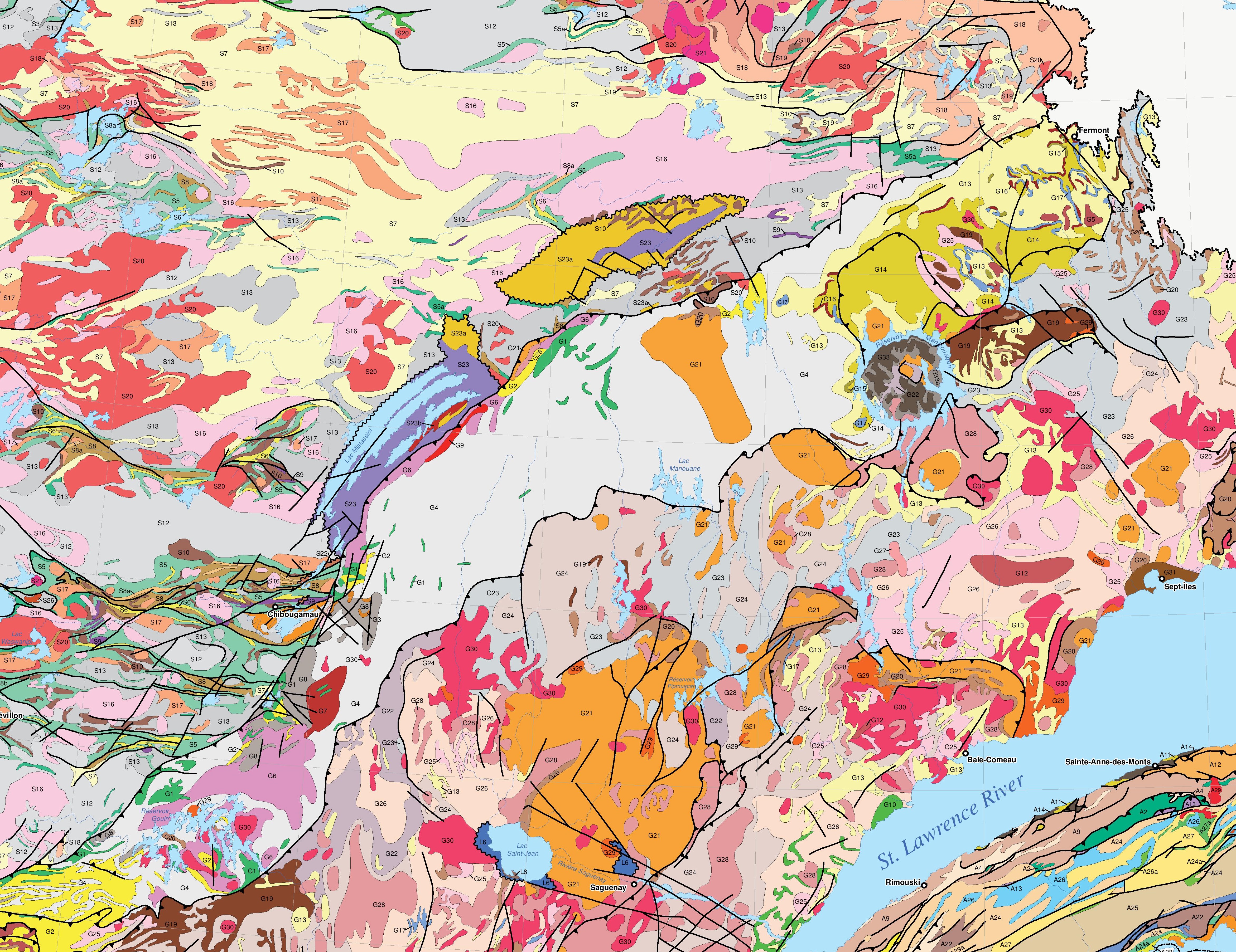 Quebec Geology Map Quebec Map & Satellite Image | Roads, Lakes,